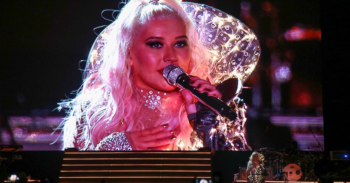 Christina Aguilera en concert à Moscou le 23 juillet 2019. - Purepeople