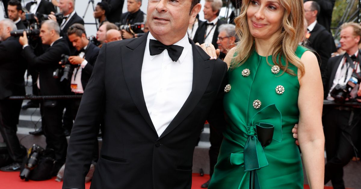 Carlos Ghosn et sa femme Carole Nahas - Montée des marches du film L ...