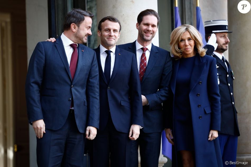 Xavier Bettel, premier ministre du Luxembourg, le président Emmanuel ...