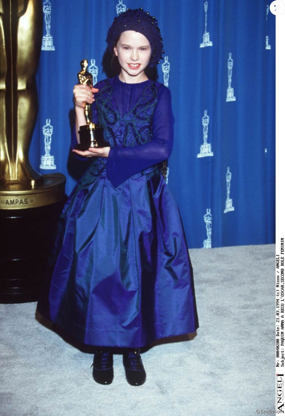 Anna Paquin- Cérémonie des Oscars 1994 pour le meilleur second rôle ...