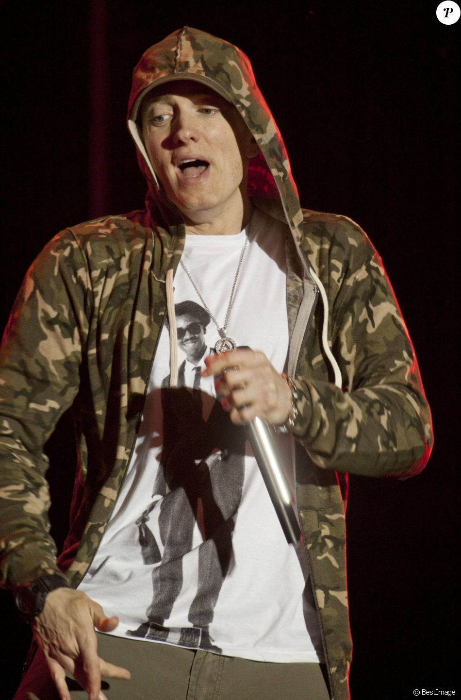 Eminem en concert au Reading Festival 2013 au Royaume-Uni. Le 24 aout ...
