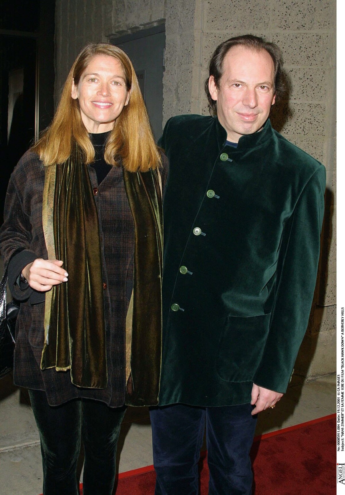 Photo : Hans Zimmer et son épouse le 19 décembre 2001 à Los Angeles ...