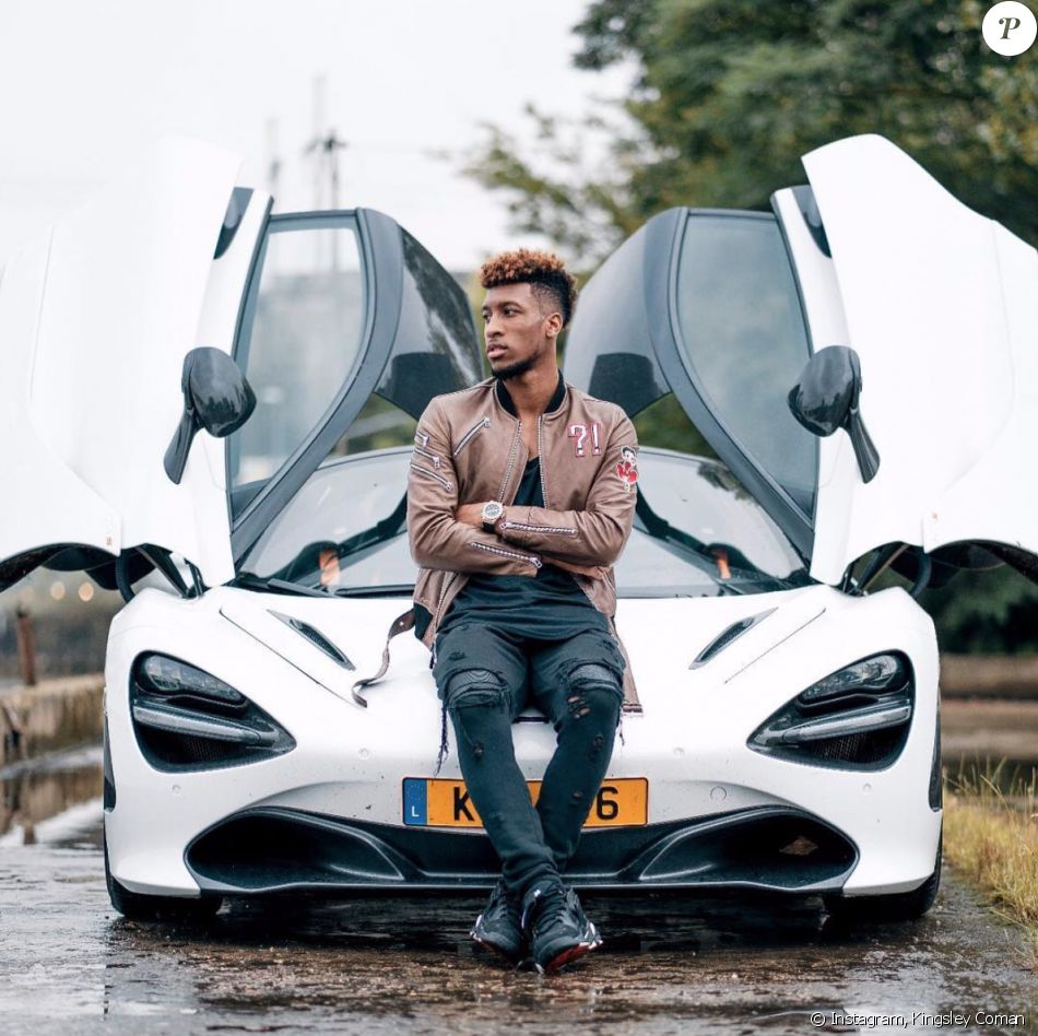 Kingsley Coman et sa voiture McLaren. Juin 2018. - Purepeople