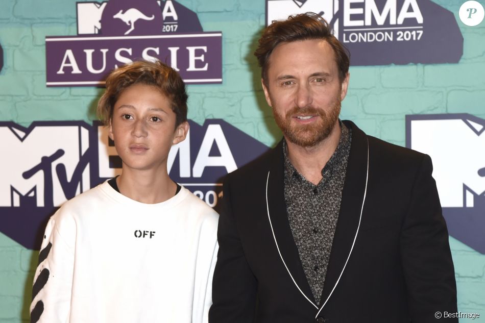 David Guetta et son fils Tim Elvis - Soirée des 24ème MTV Europe Music ...