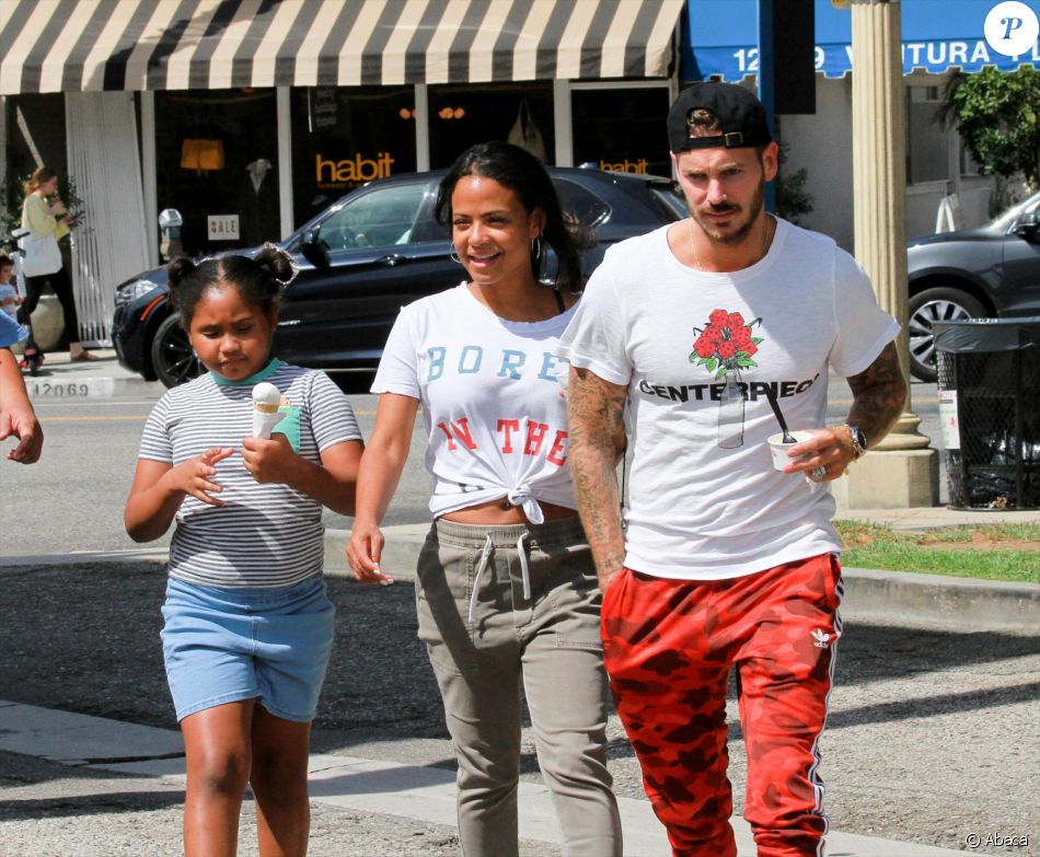 Christina Milian, Violet et M. Pokora, le 3 août 2019 à Los Angeles ...