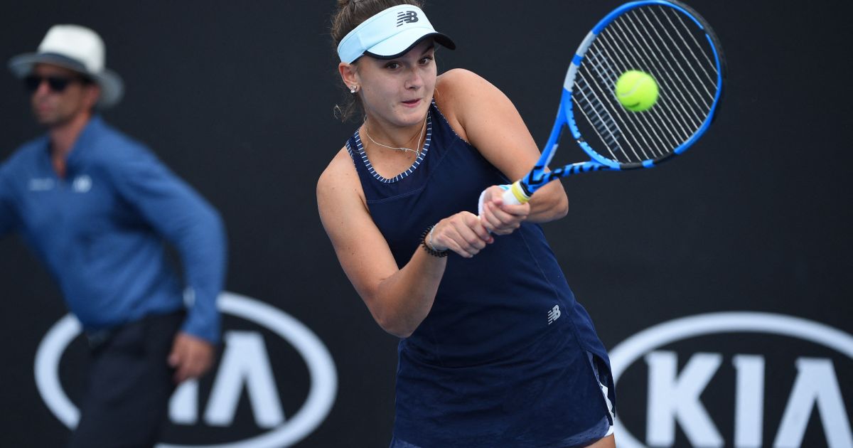 Clara Burel lors du premier tour de l'Open d'Australie à Melbourne, le ...