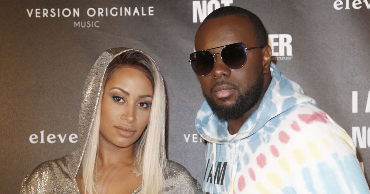 Le rappeur Gims (Maître Gims - Gandhi Djuna) et sa femme Demdem Djuna ...