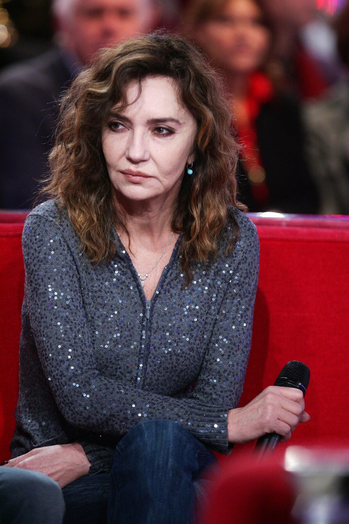 Photo : Caroline Cellier lors de l'enregistrement de l'émission ...