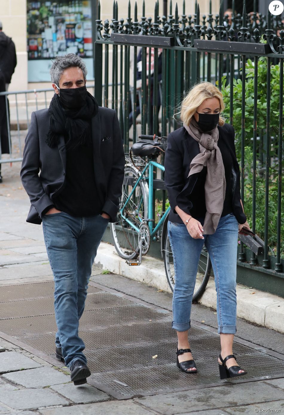Emmanuelle Béart et son compagnon Frédéric Chaudier - Hommage à Guy ...