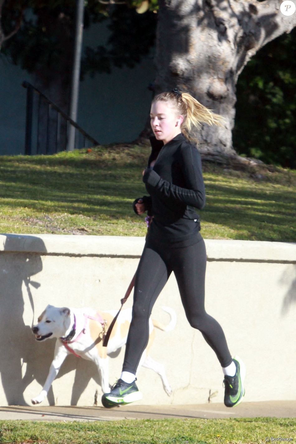 Sydney Sweeney promène son chien à Los Angeles le 8 janvier 2021 ...