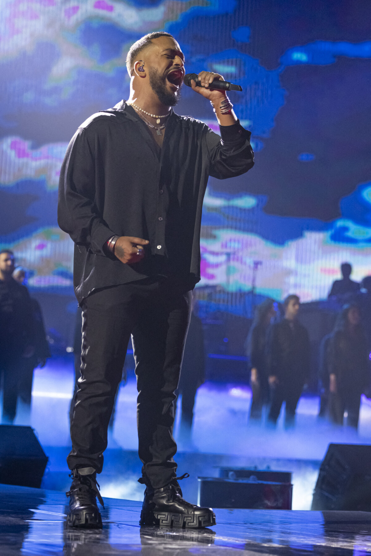 Photo : Exclusif - Slimane - Concert hommage à Johnny Hallyday "Que je ...