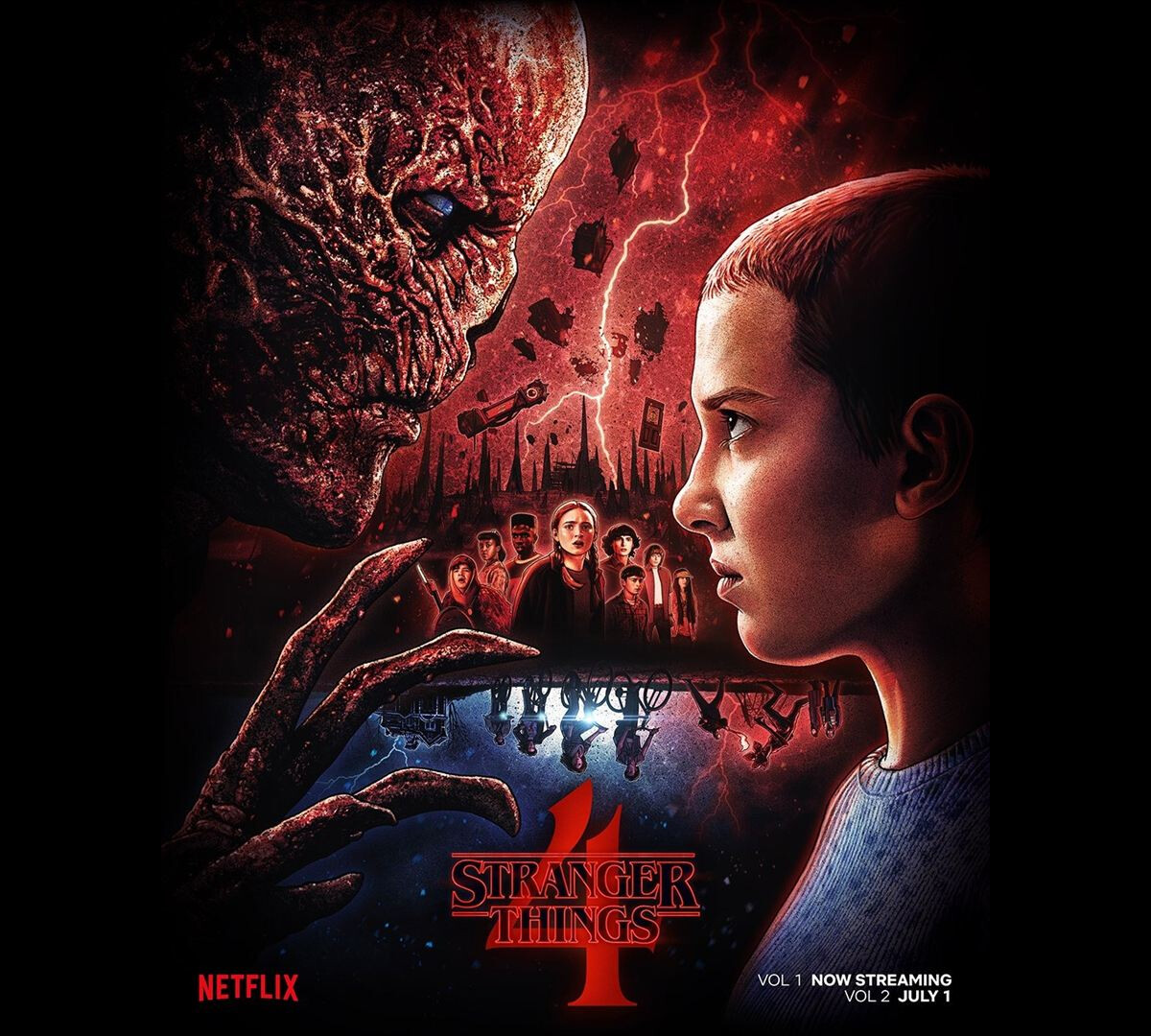 Photo : Affiche de la saison 4 de la série "Stranger Things". - Purepeople