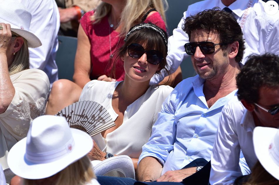Patrick Bruel et Caroline Nielsen - People dans les tribunes lors de la ...