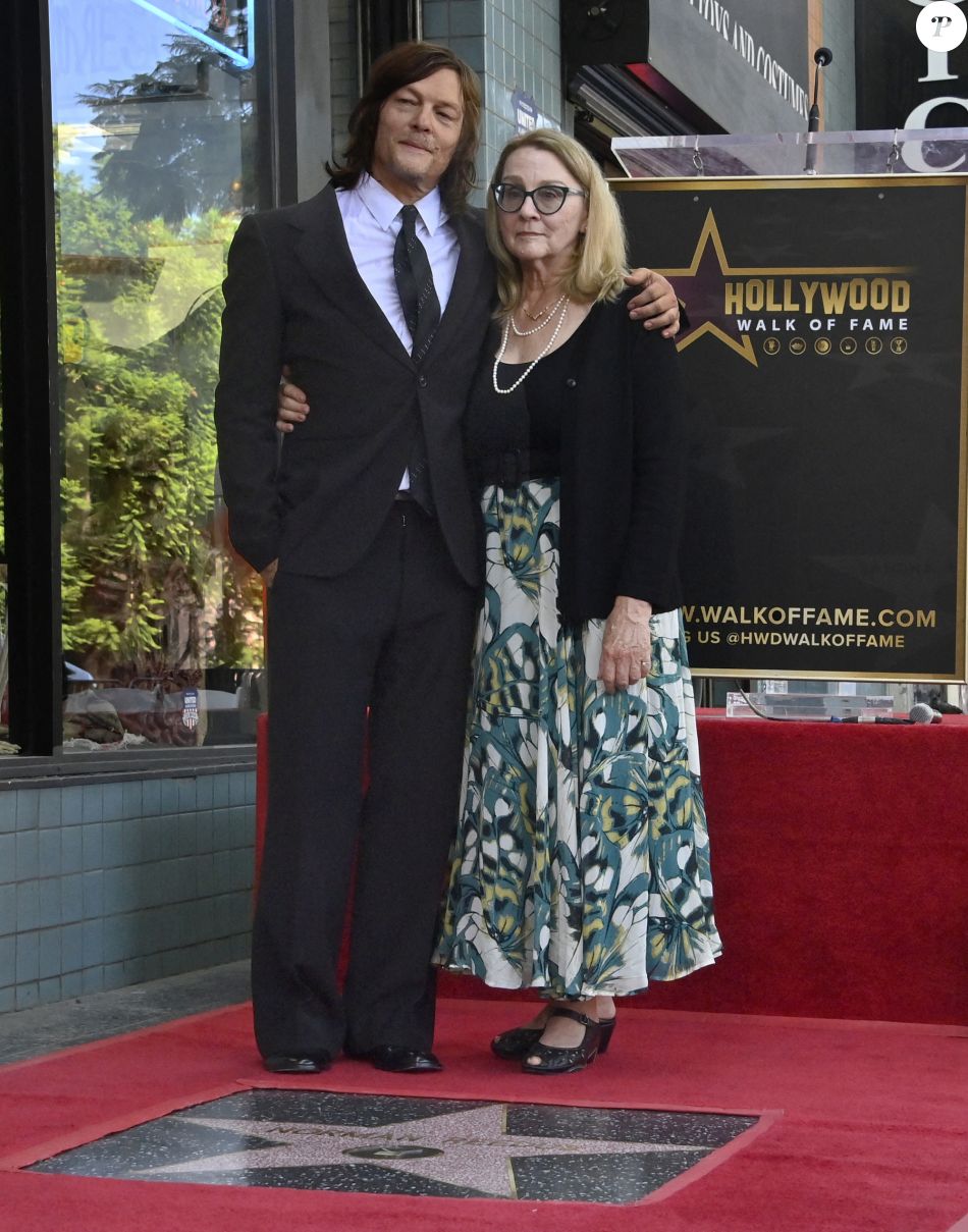 Norman Reedus et sa mère Marianne au Walk of Fame d'Hollywood pour le ...