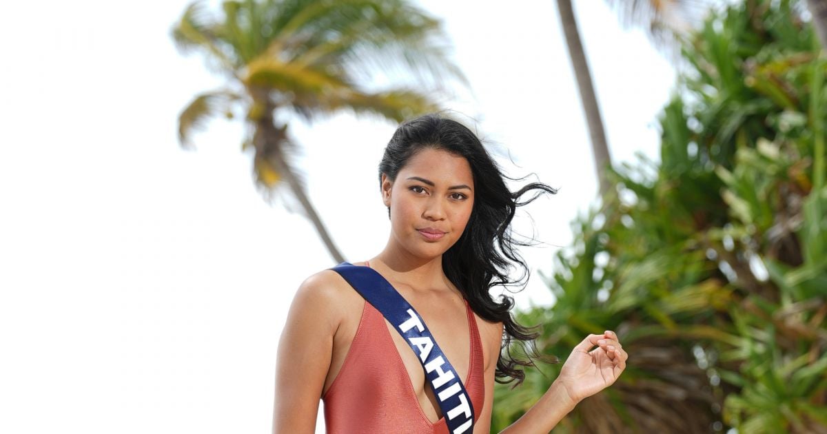 Herenui Tuheiava (Miss Tahiti), photo officielle en bikini pour le concours Miss France 2023 ...
