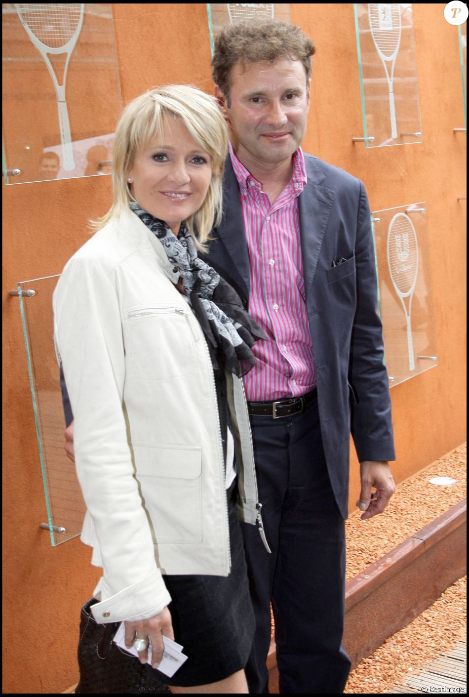 Pierre Sled et Sophie Davant à Roland-Garros en 2008 - Purepeople