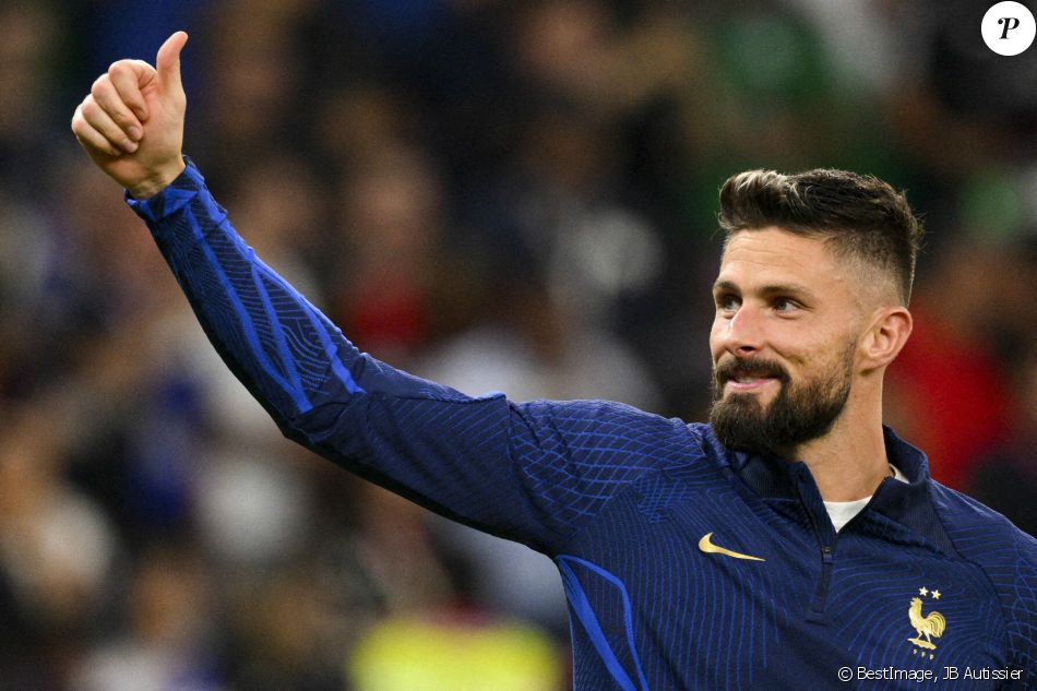 Olivier Giroud en fin de match - Match France - Pologne (3-1) lors de la Coupe du Monde au Qatar ...