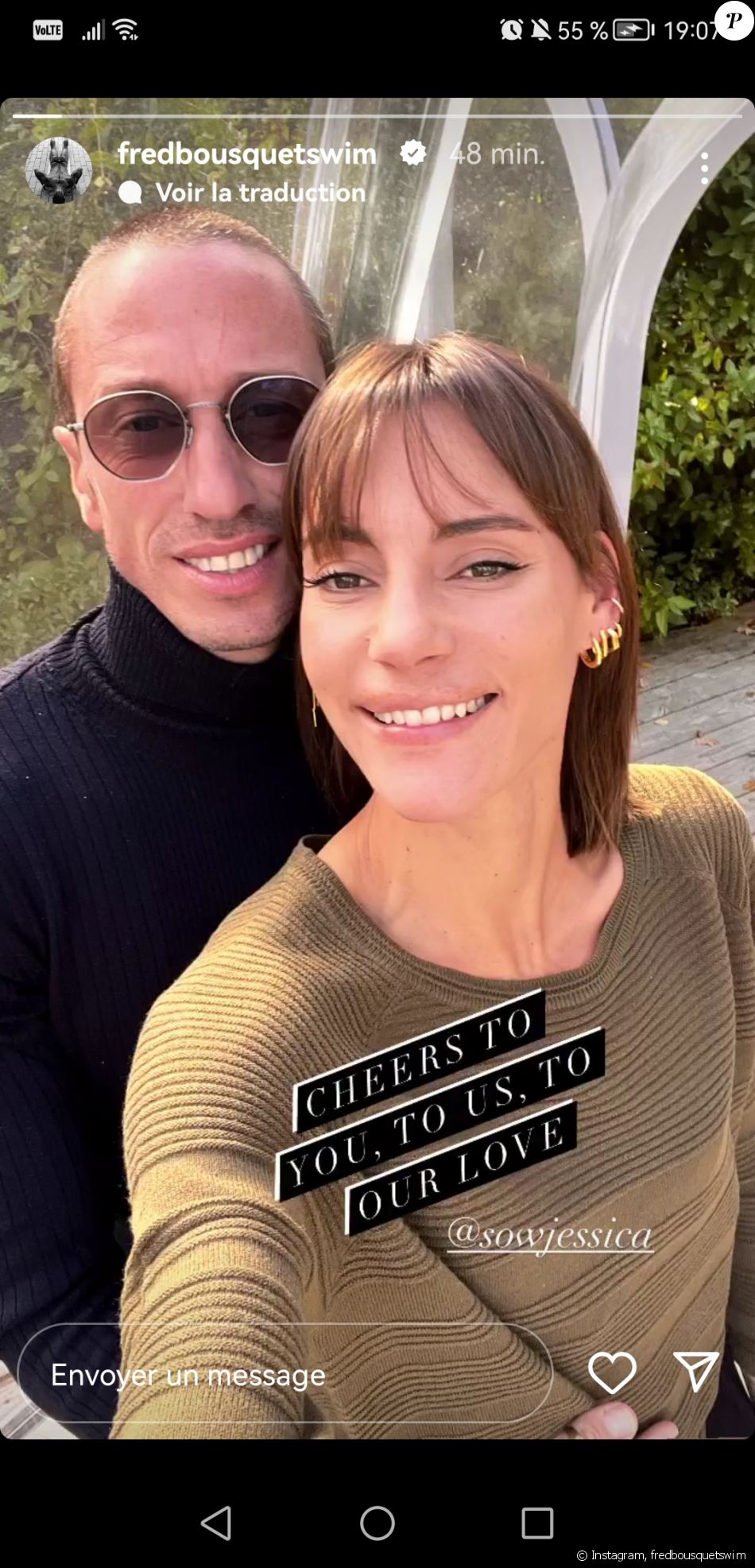 Frédérick Bousquet et sa nouvelle compagne, Jessica Sow. - Purepeople