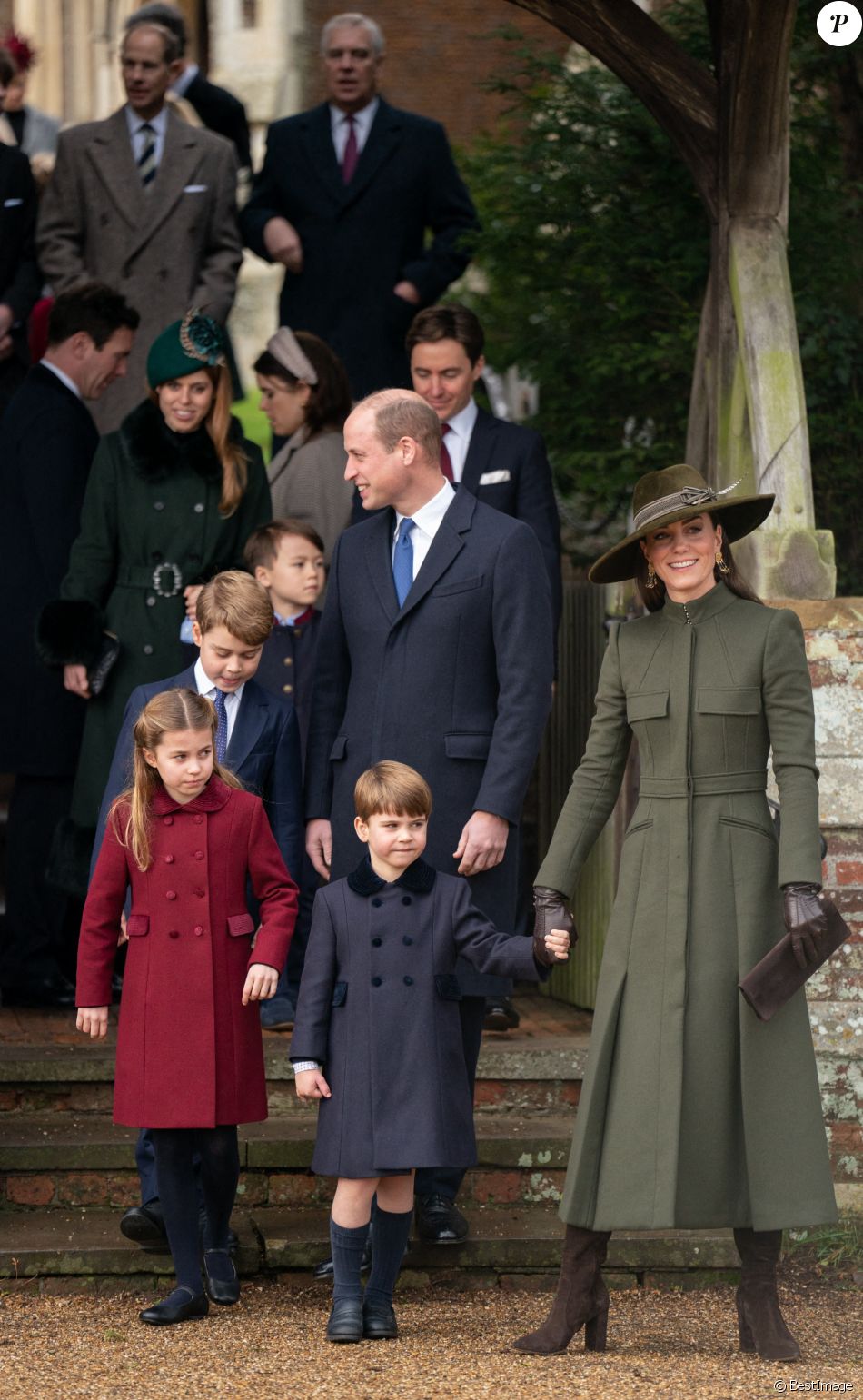 Le prince William, Kate Middleton et leurs enfants, le prince George ...