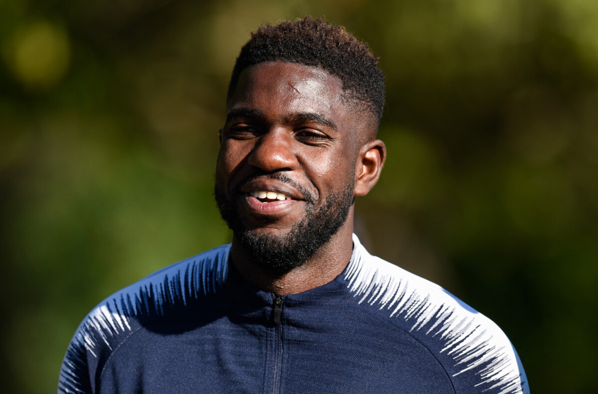 Photo : Samuel Umtiti ( France ) - Entraînement de l'équipe de France ...