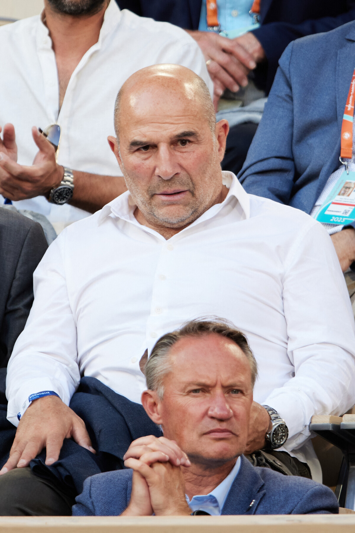 Photo : Vincent Moscato en tribune lors des Internationaux de France de ...