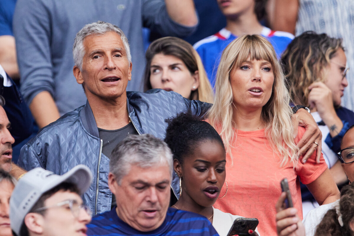 Photo : Nagui et sa femme Melanie Page - Célébrités dans les tribunes ... Photo : Nagui et sa femme Melanie Page - Célébrités dans les tribunes ...