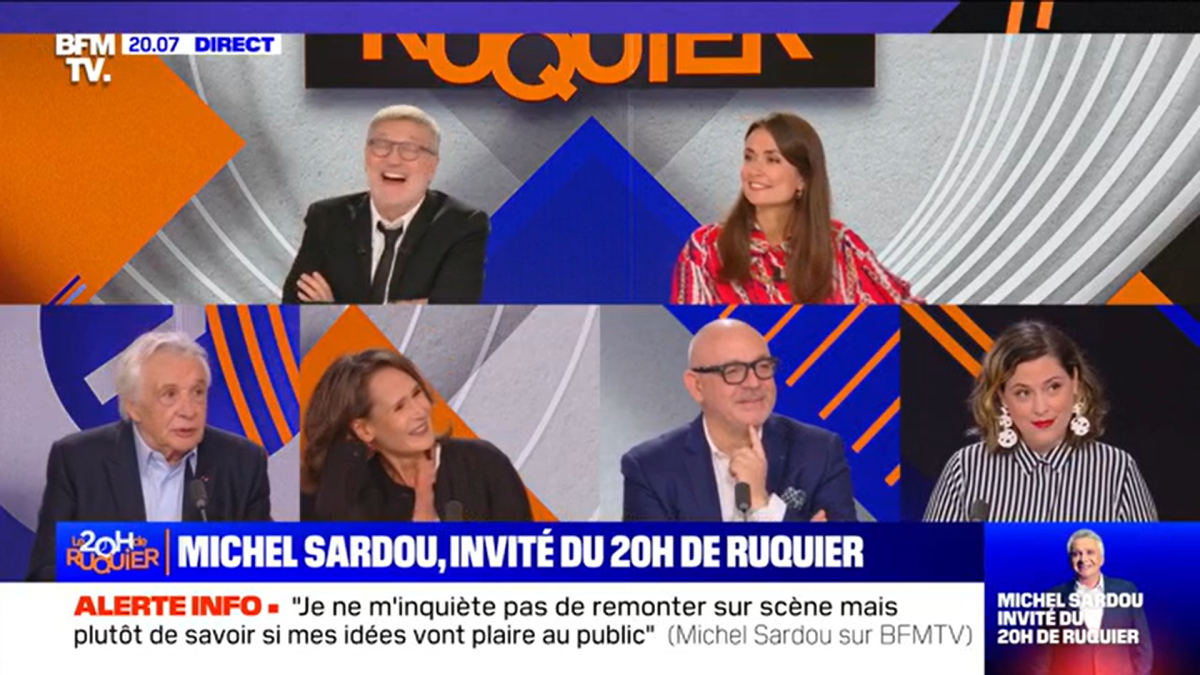 Photo : Michel Sardou sur "BFMTV" dans "Le 20h de Ruquier". - Purepeople