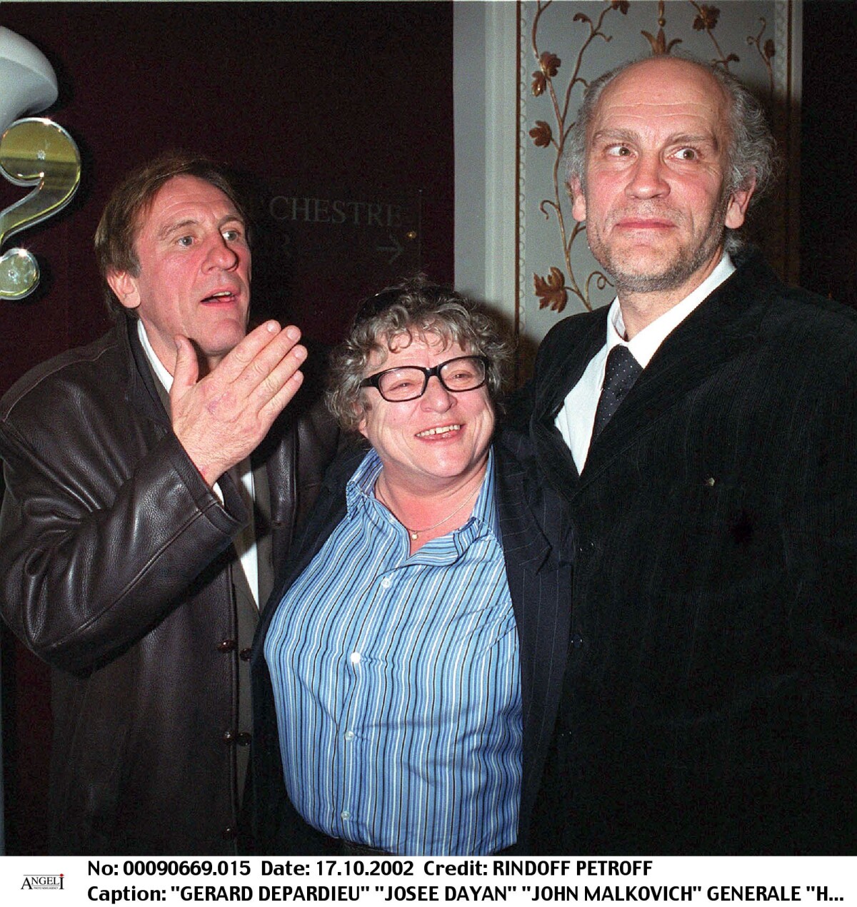 Photo : Josée Dayan, Gérard Depardieu et John Malkovic, générale ...