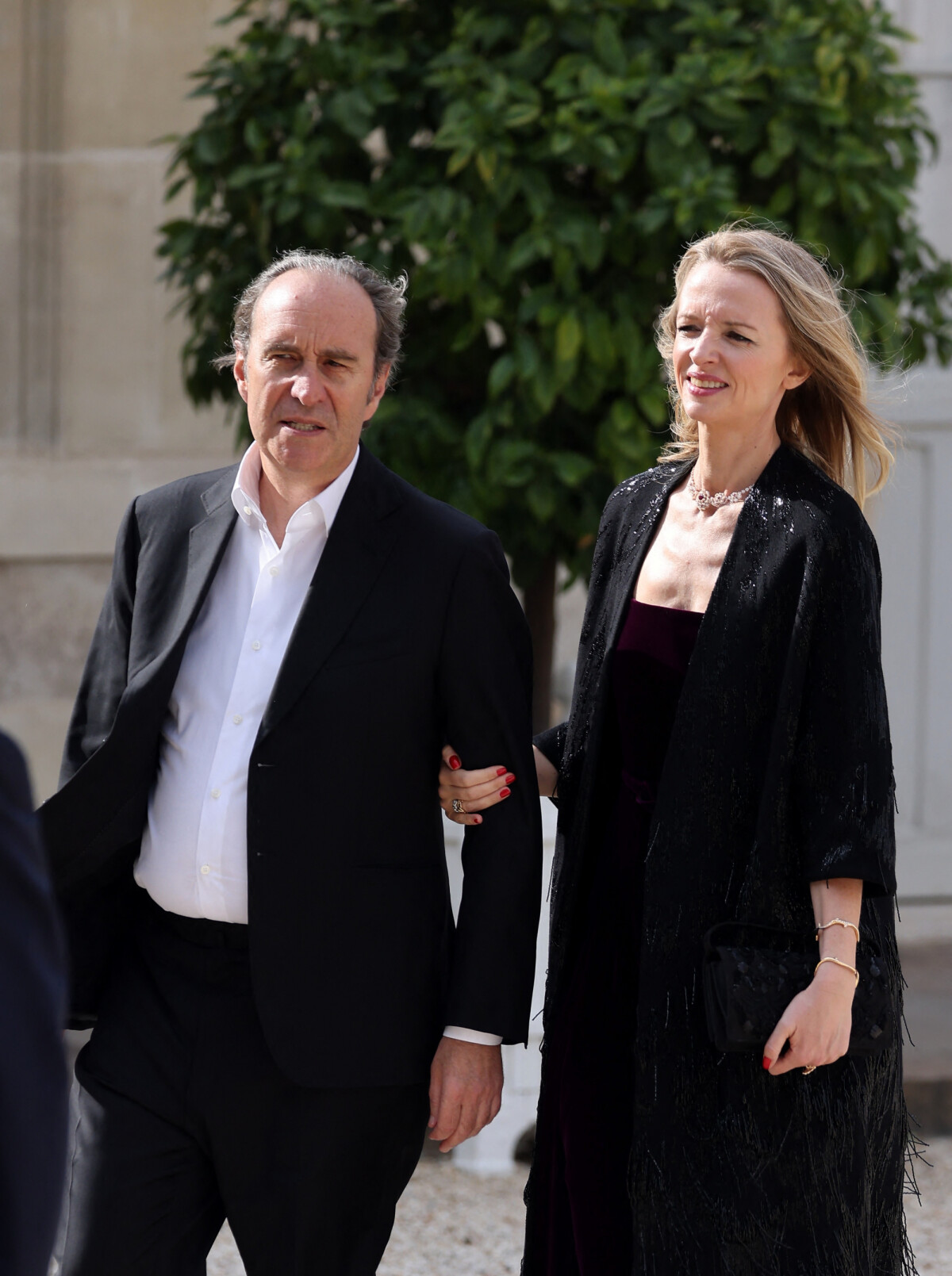 Photo : Xavier Niel et sa compagne Delphine Arnault - Dîner d'état en l ...