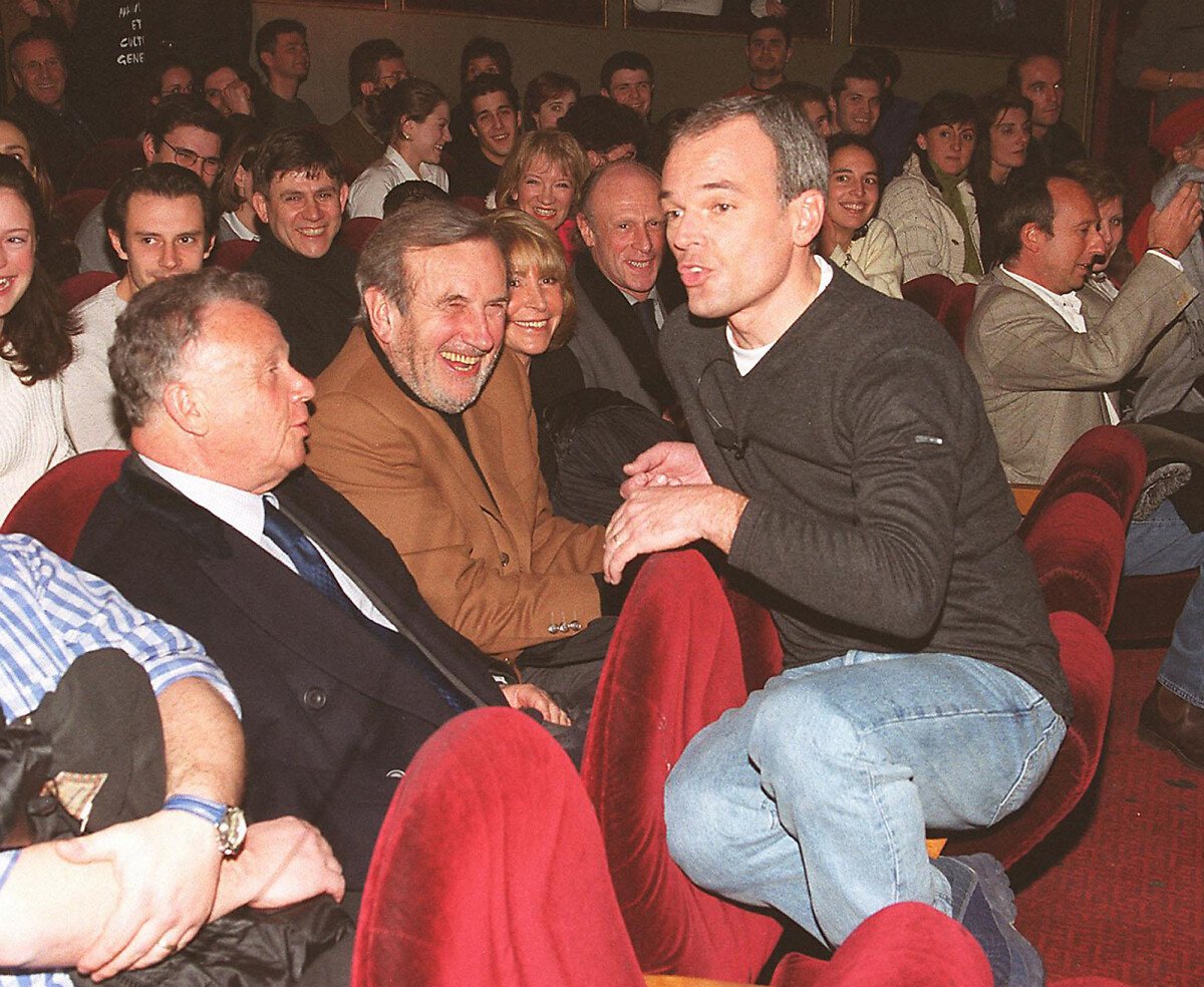 Photo : Philippe Bouvard, Daniel Ceccaldi, Nikki Fuller et Laurent Baffie. Max Colin/ABACAPRESS ...