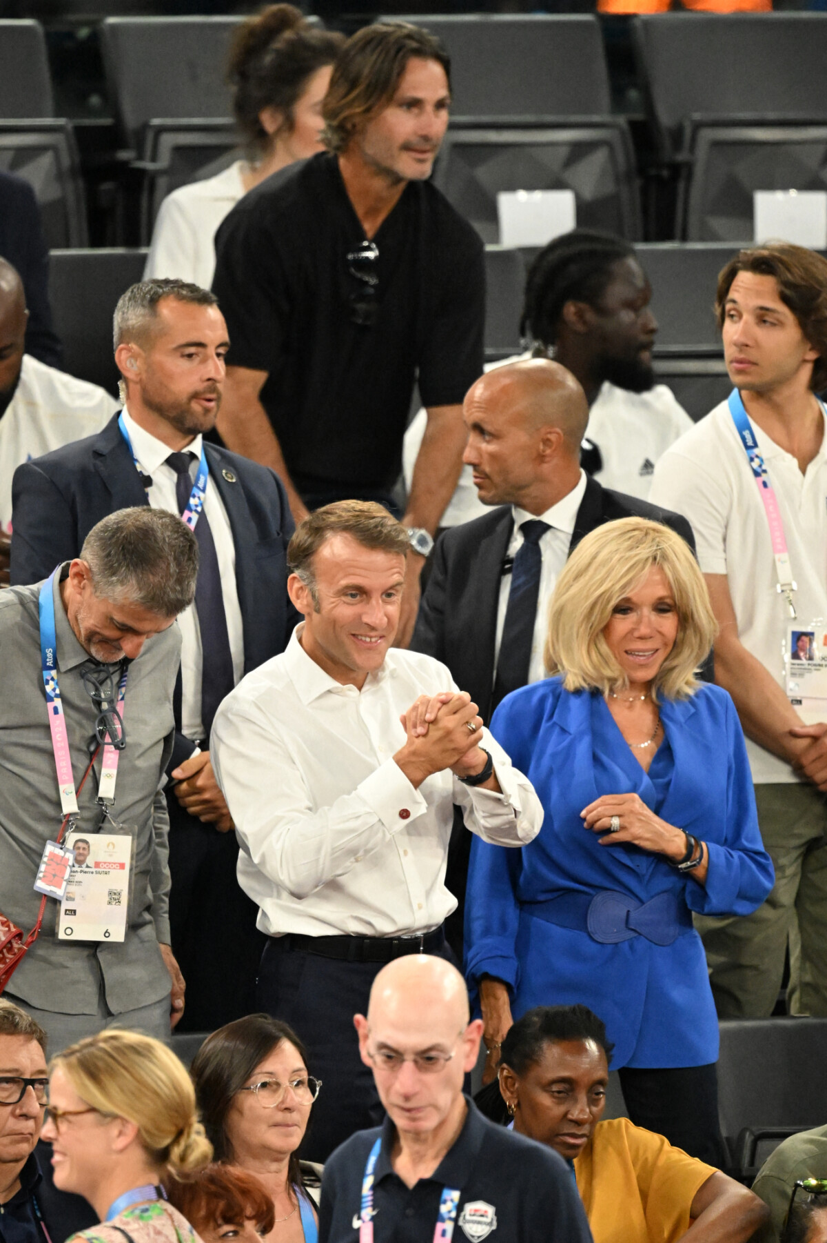 Photo : Le président de la République française Emmanuel Macron et la ...