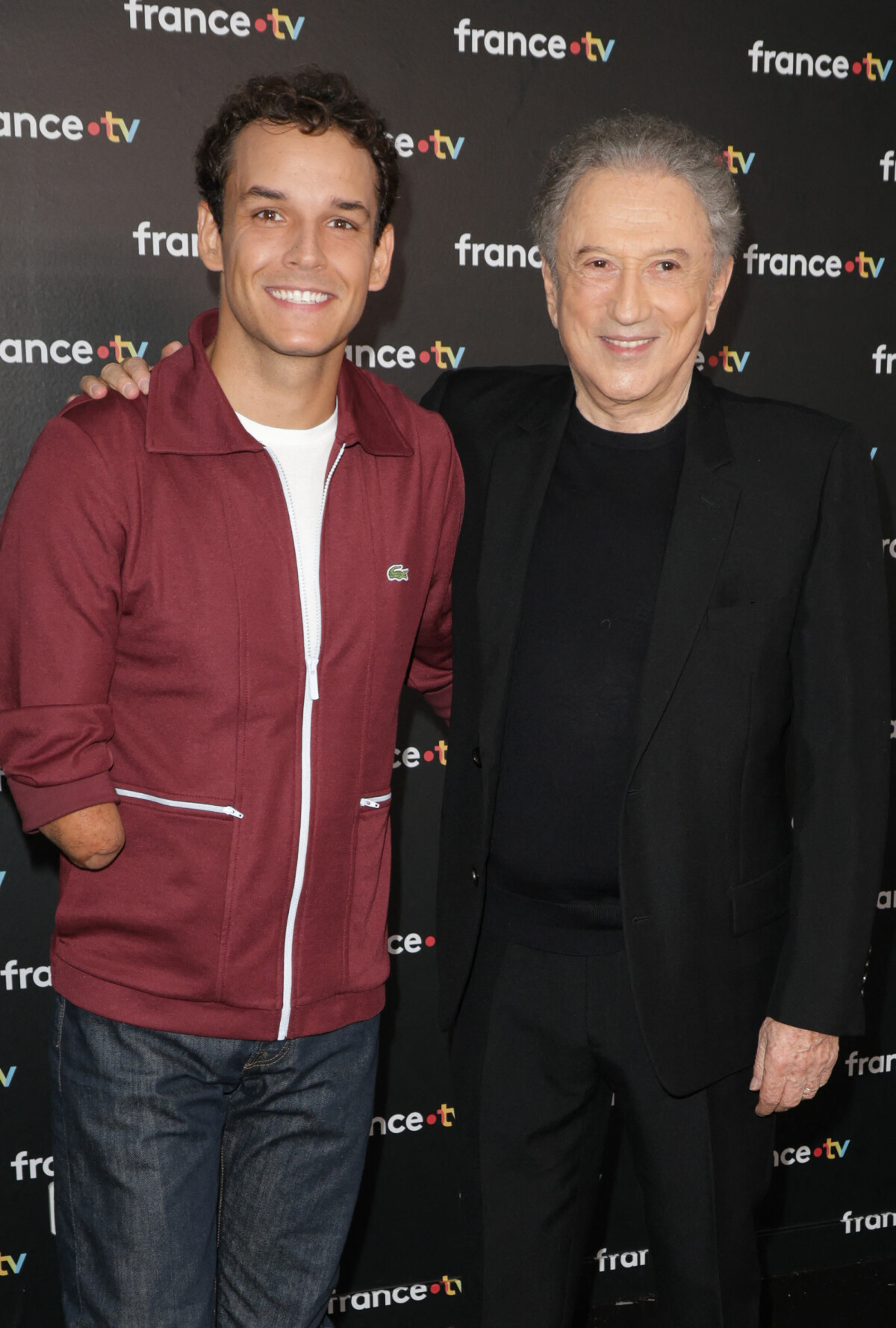 Photo : Théo Curin et Michel Drucker au photocall de la conférence de presse de rentrée de ...