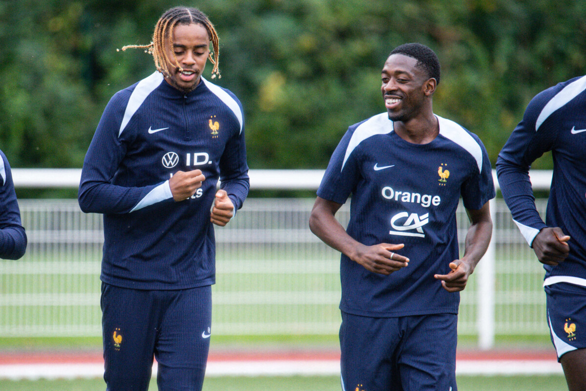 Photo : Ousmane Dembélé et Bradley Barcola - Entraînement de l’équipe ...