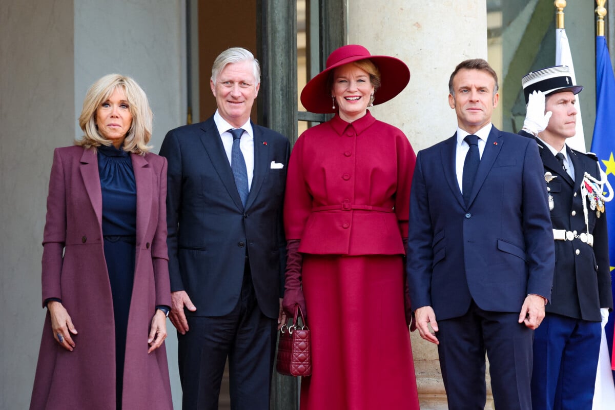 Photo : Brigitte Macron, le roi Philippe de Belgique, la reine Mathilde ...