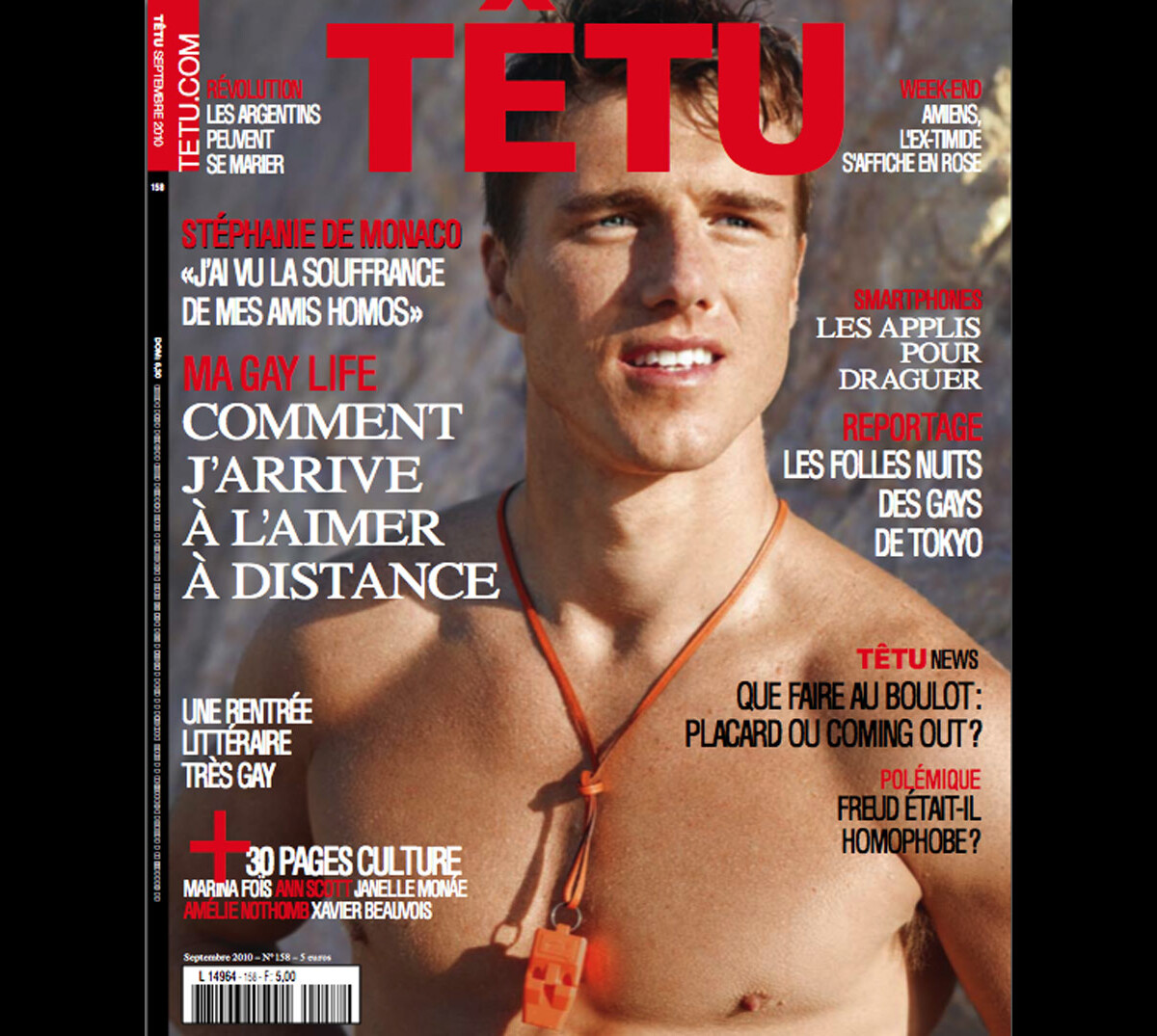 Photo : La couverture du magazine Têtu, édition septembre 2010 - Purepeople