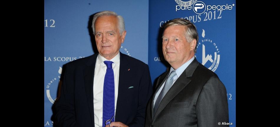 Philippe Labro et Alain Duhamel le 27 mars 2012 au Théâtre des Champs ...