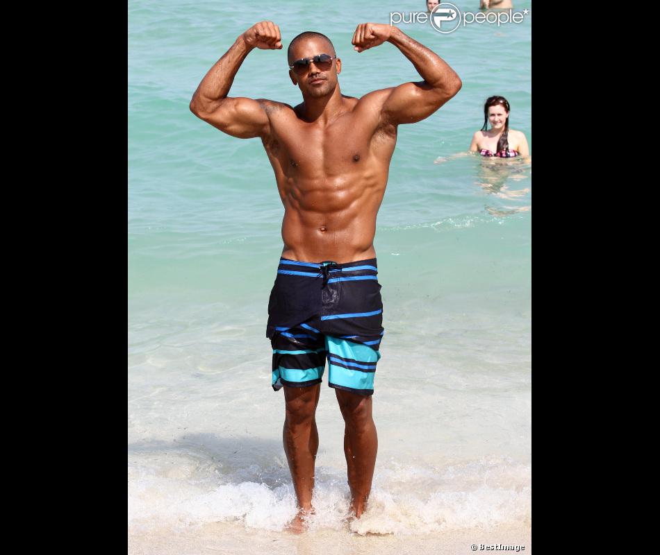 Shemar Moore, sur la plage de Miami, le samedi 30 juin 2012. - Purepeople