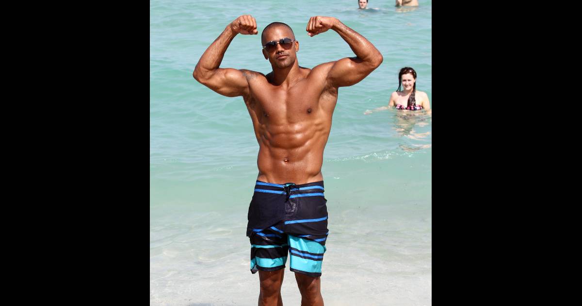 Shemar Moore, sur la plage de Miami, le samedi 30 juin 2012. - Purepeople