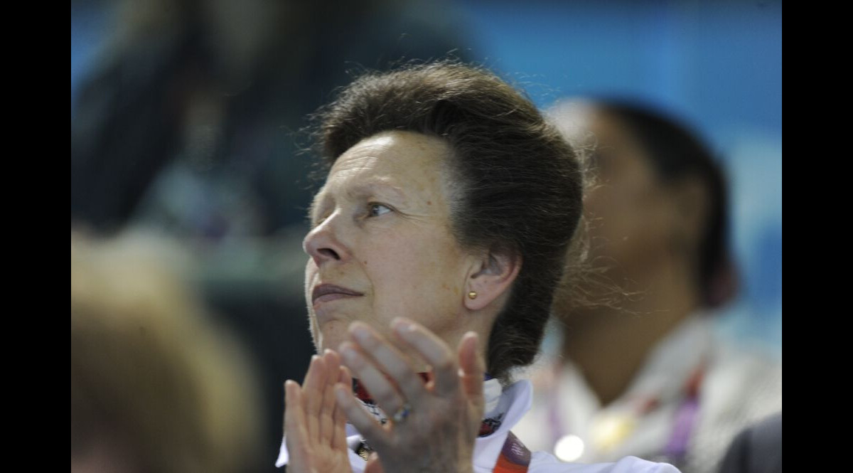 Photo : La princess Anne durant les finales de natation lors des Jeux ...
