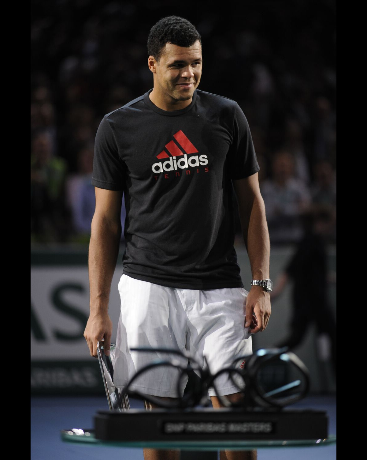 Photo : Jo Wilfried Tsonga après sa défaite en finale du Masters 1000 de Paris Bercy face à ...