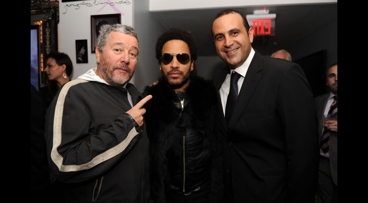 Photo : Philippe Starck, Lenny Kravitz et Sam Nazarian lors de la ...