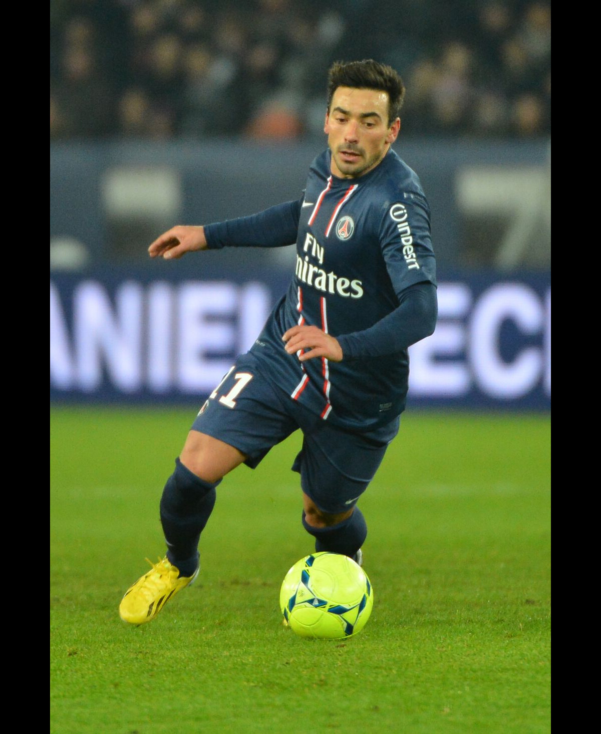 Photo : Ezequiel Lavezzi lors du match entre le Paris Saint-Germain et ...