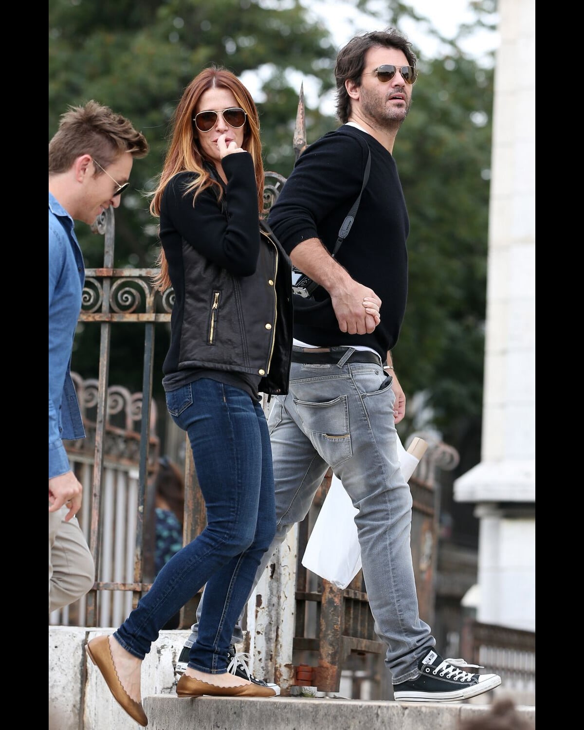 Photo : Poppy Montgomery et son boyfriend Shawn Sanford à Paris, le 23 ...