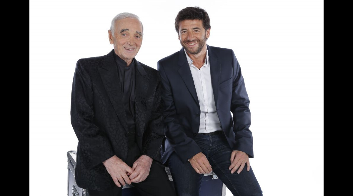Photo : Charles Aznavour et Patrick Bruel lors de l'enregistrement de l ...