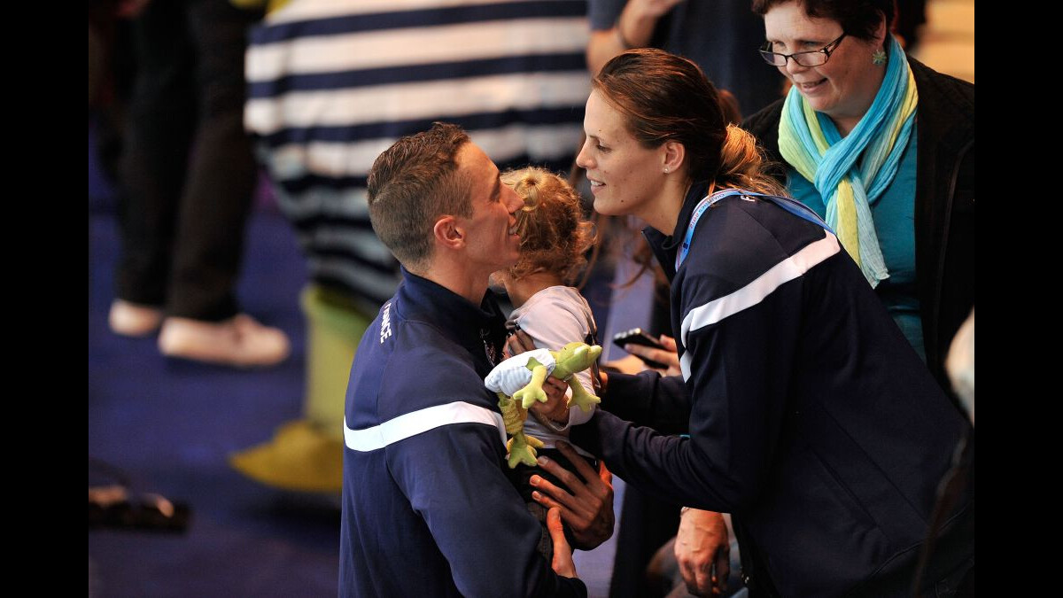 Photo : Frédérick Bousquet, Laure Manaudou et leur fille Manon à ...