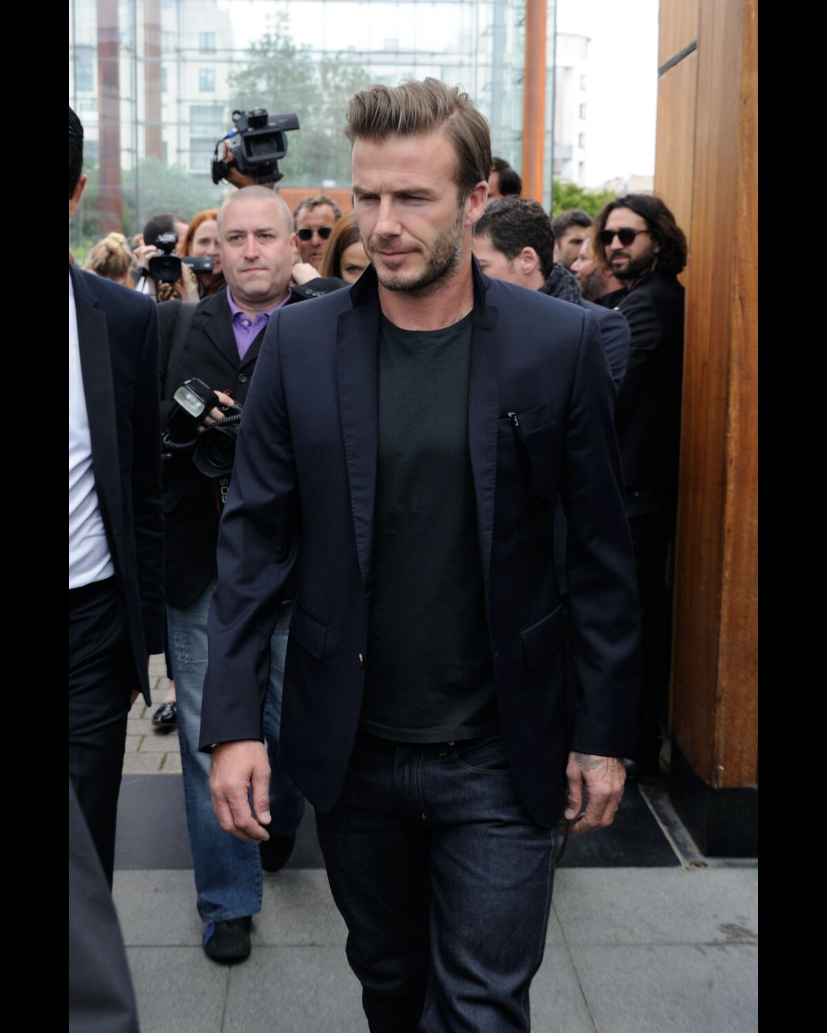 Photo : David Beckham arrive au parc Andre Citroën pour le défilé Louis ...