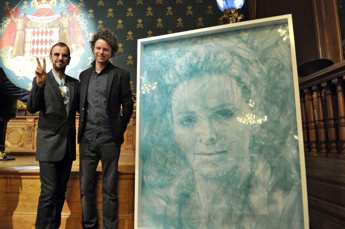 Photo : Ringo Starr et Benjamin Shine, a droite, lors du vernissage de ...