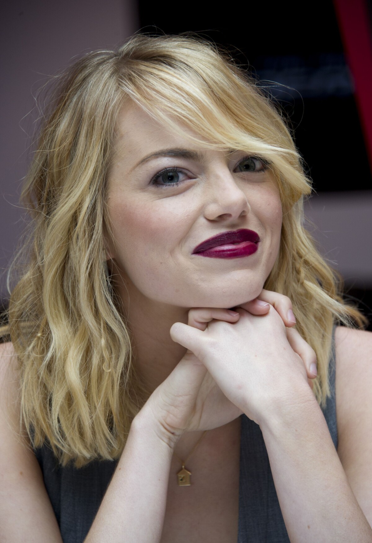 Photo : Emma Stone à la conférence de presse du film The Amazing Spider ...