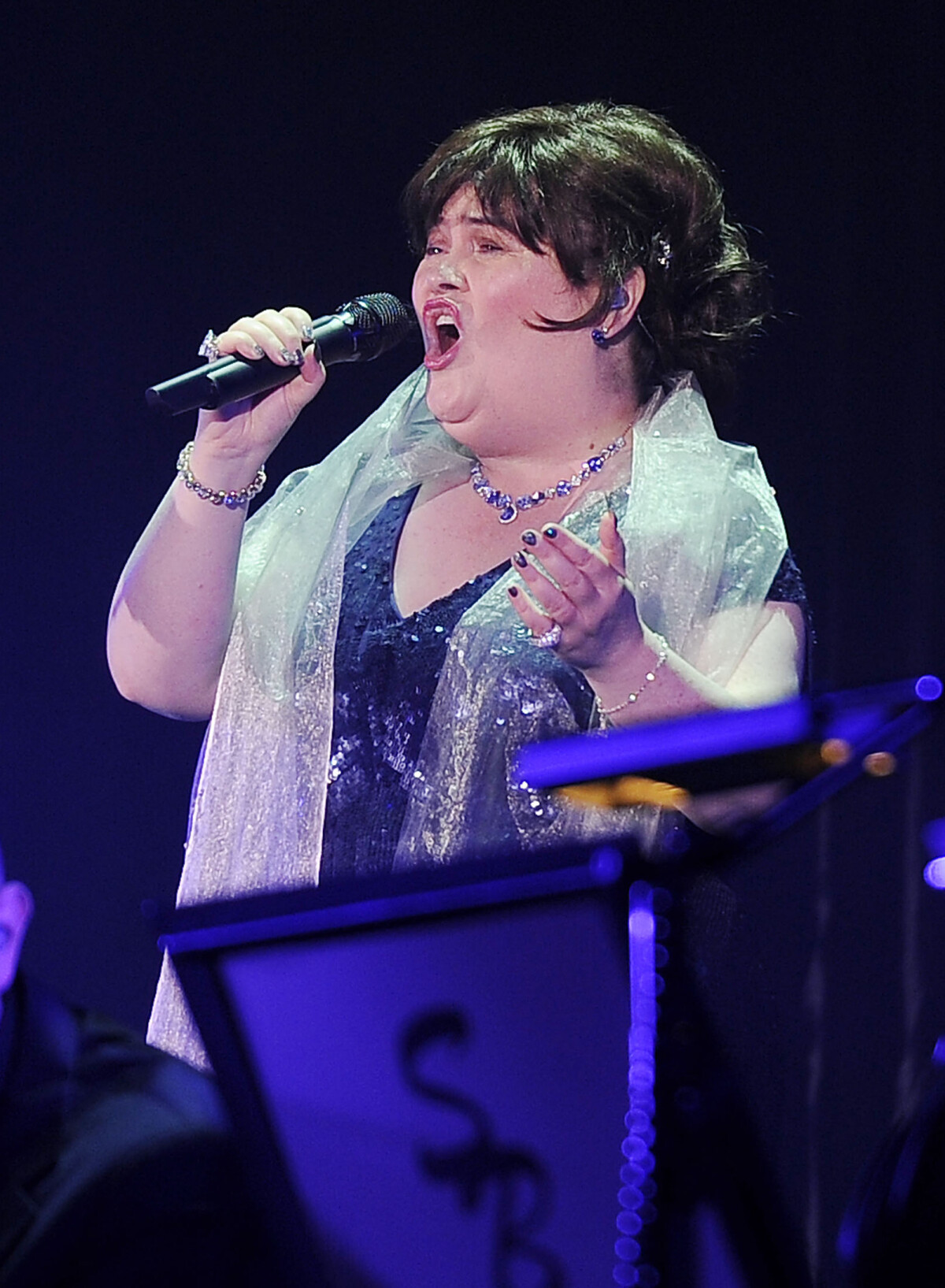 Photo : Susan Boyle en concert à Londres, le 6 avril 2014. - Purepeople
