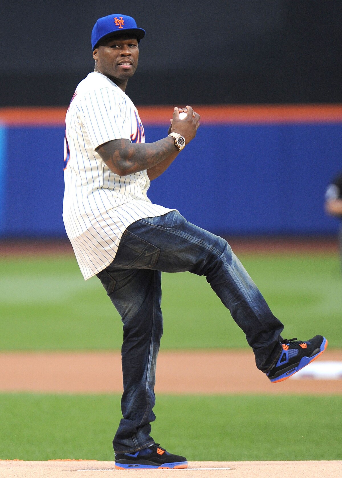 Photo : 50 Cent lors de la rencontre New York Mets - Pittsburg Pirates ...